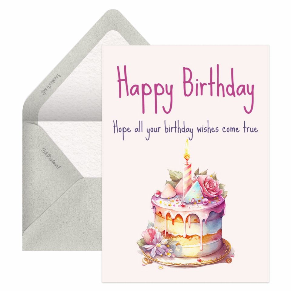 birthday cake - Jet Postcard